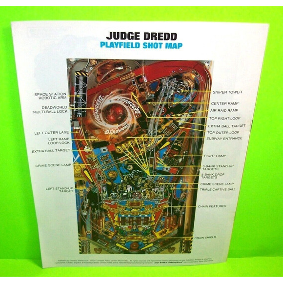 Bally | Art | Judge Dredd Pinball Machine Comic Book Flyer Original 993 ...